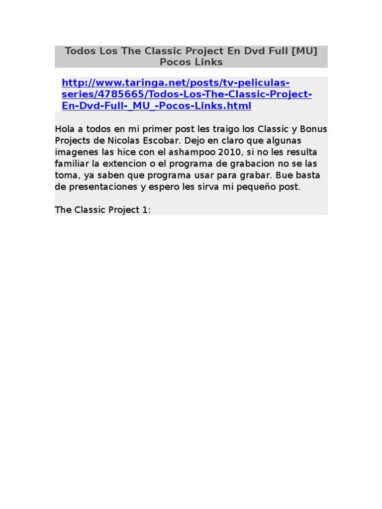 The Classic Project DVD Collection | PDF | Musical Groups | Music Award ...