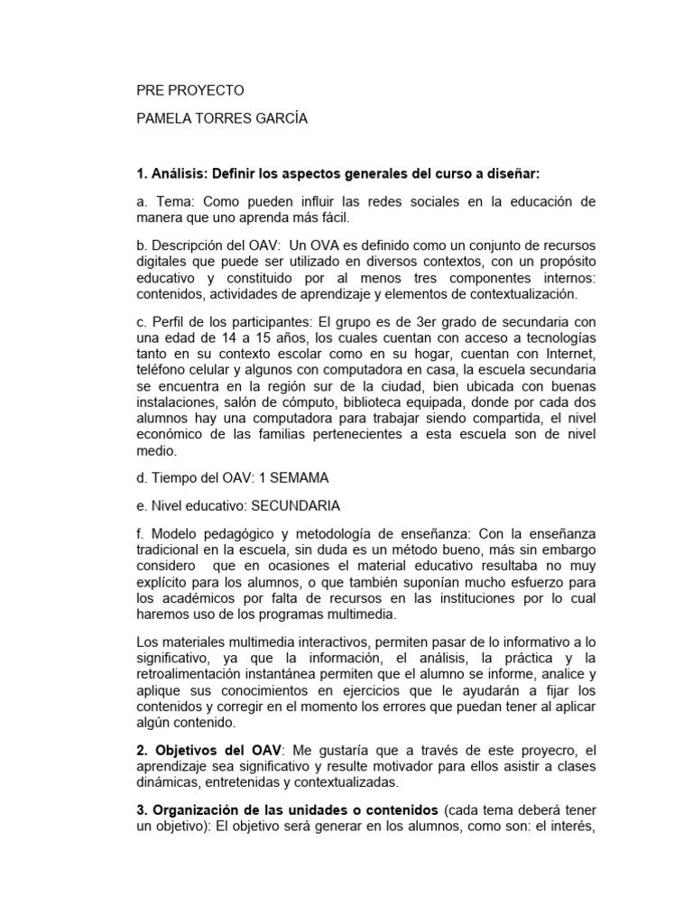 PRE PROYECTO Plataformas Tecnologicas | PDF | Enseñando | Multimedia