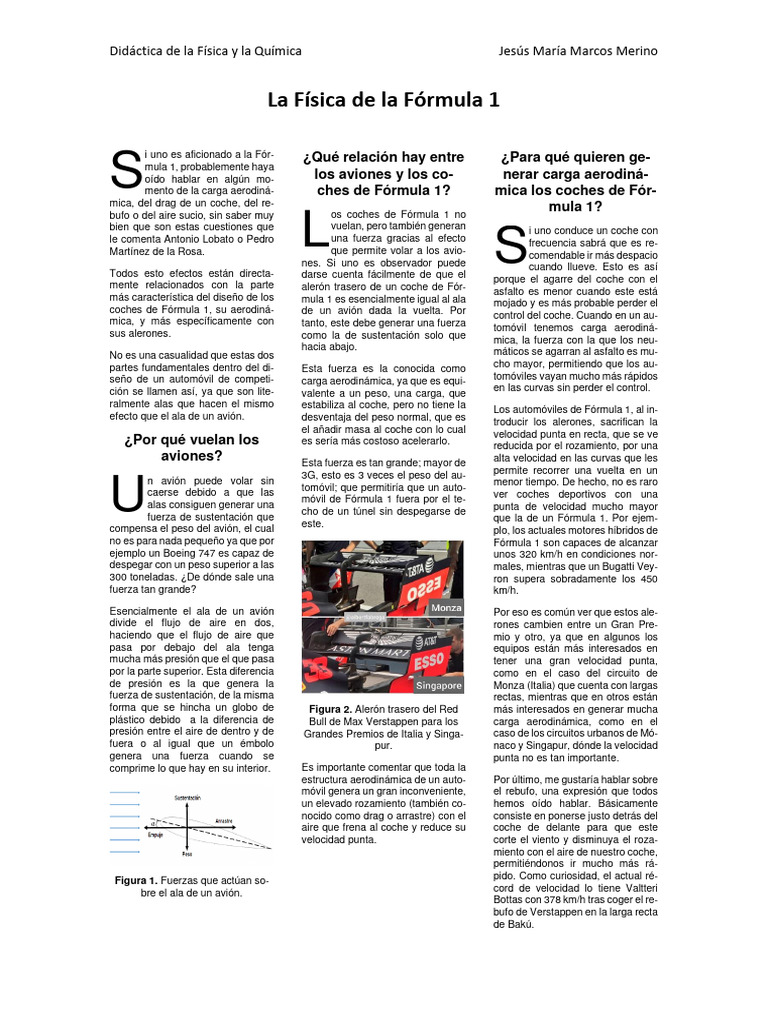 La Física de La Fórmula 1 | PDF | Avión | Formula Uno