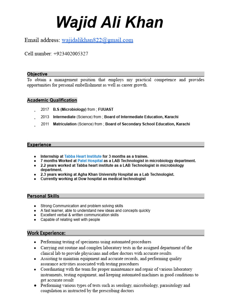 Wajid New | PDF | Laboratories | Health Care