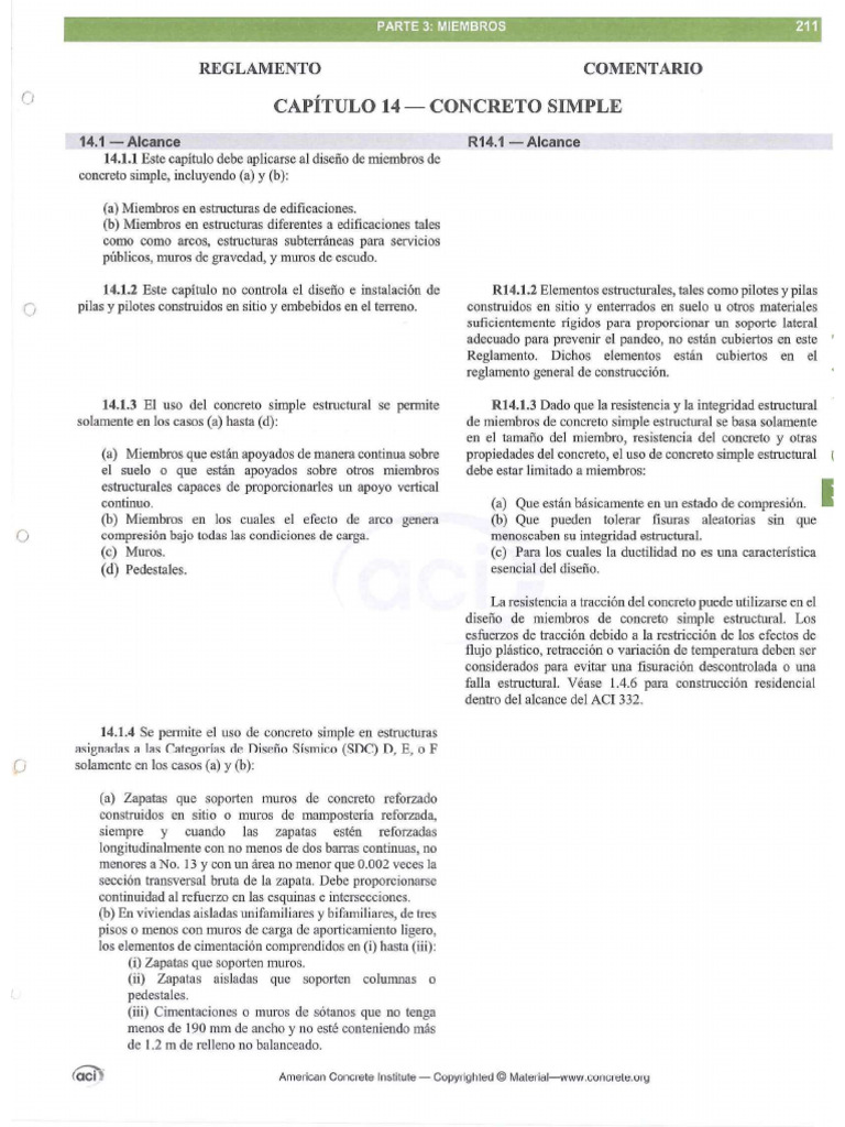5-Concreto Simple ACI 318 | PDF