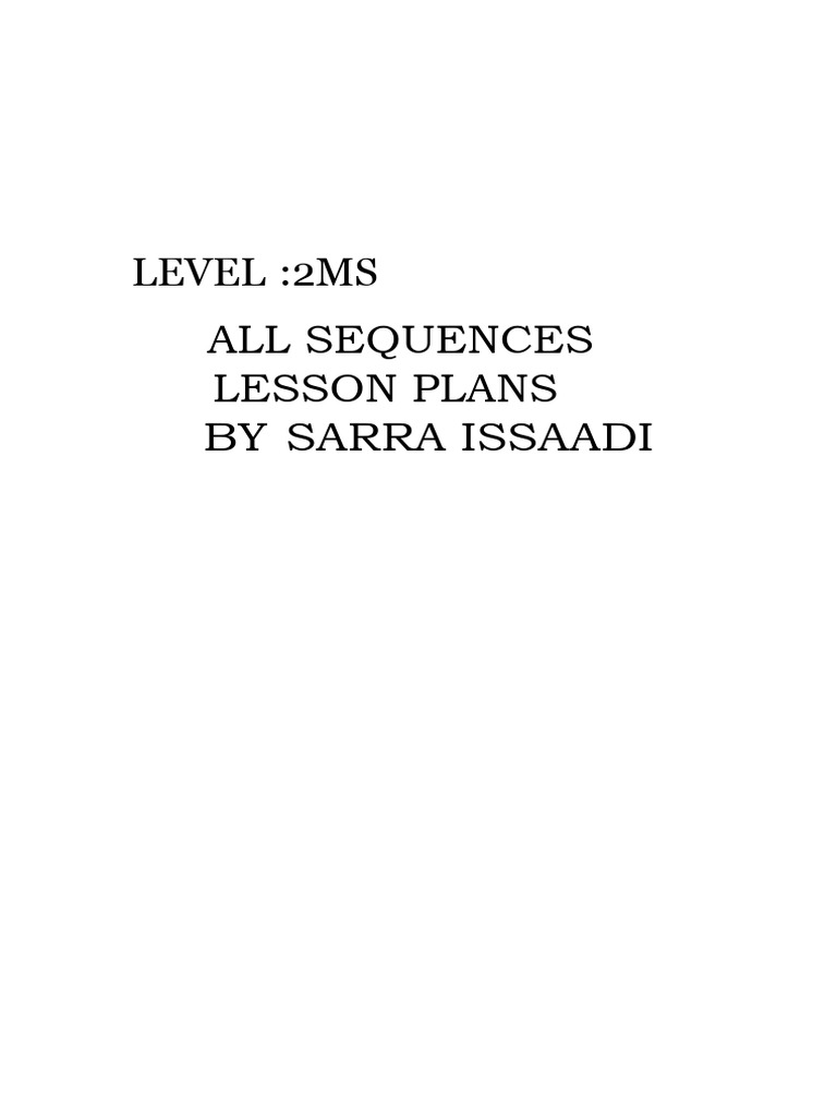 English2am-All Sequences Plans-Djamel | PDF | Language Arts & Discipline | Foreign Language Studies