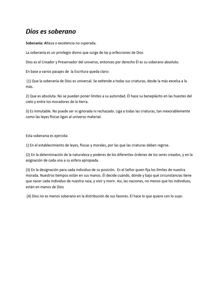 Dios Es Soberano | PDF | Religión y espiritualidad