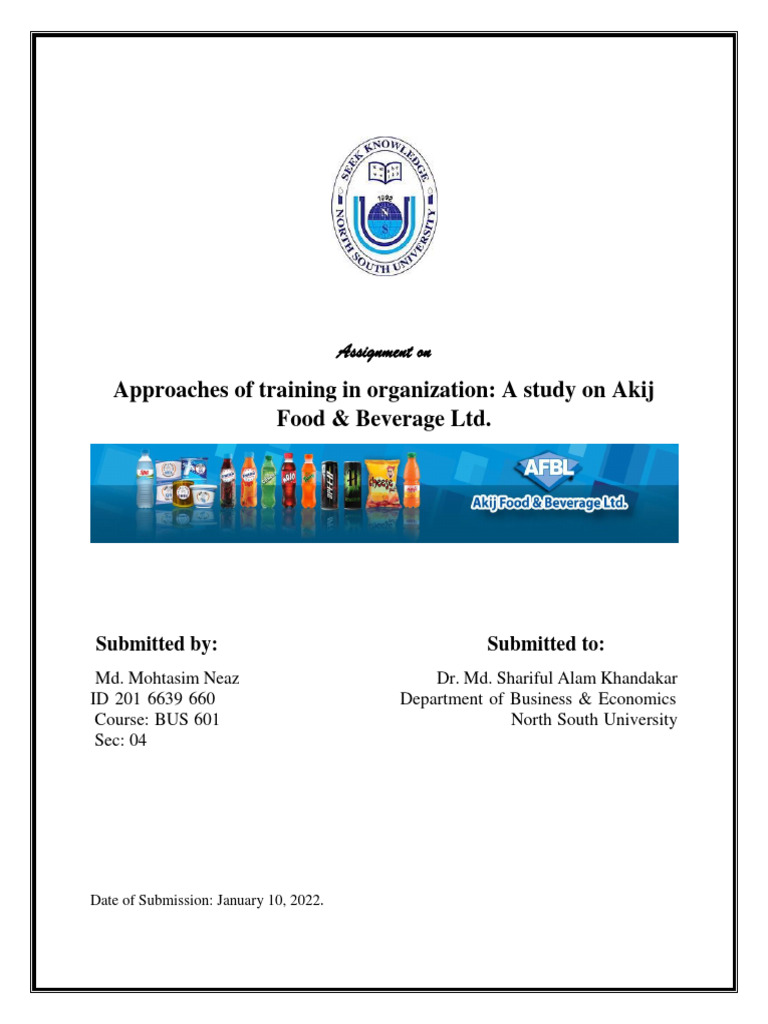 AKIJ FOODS Training Assignment PDF | PDF