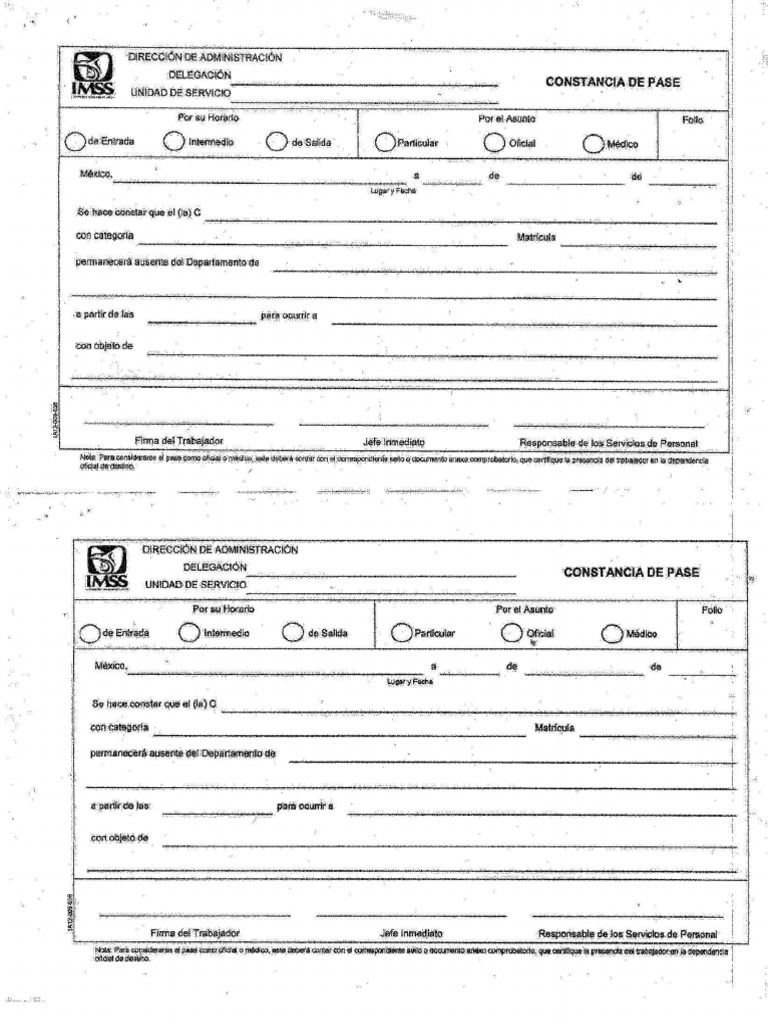 Pase Salida IMSS | PDF