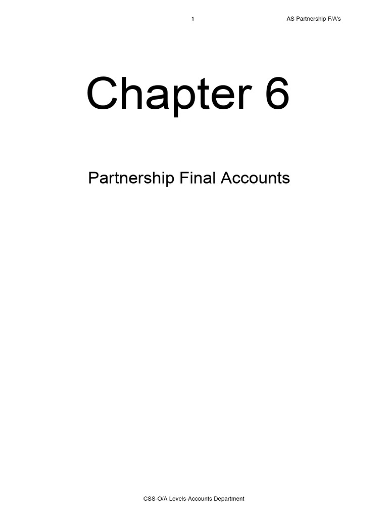 As CH # 6 Partnership Final Accounts | PDF | Expense | Depreciation