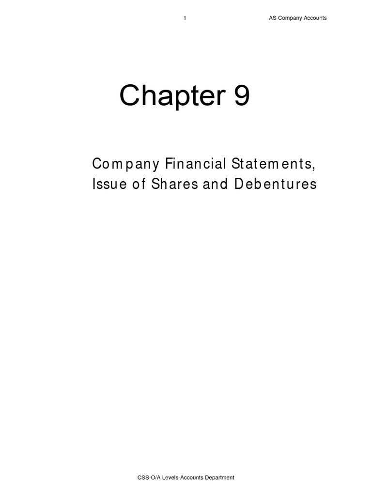 As CH # 9 Company Accounts | PDF