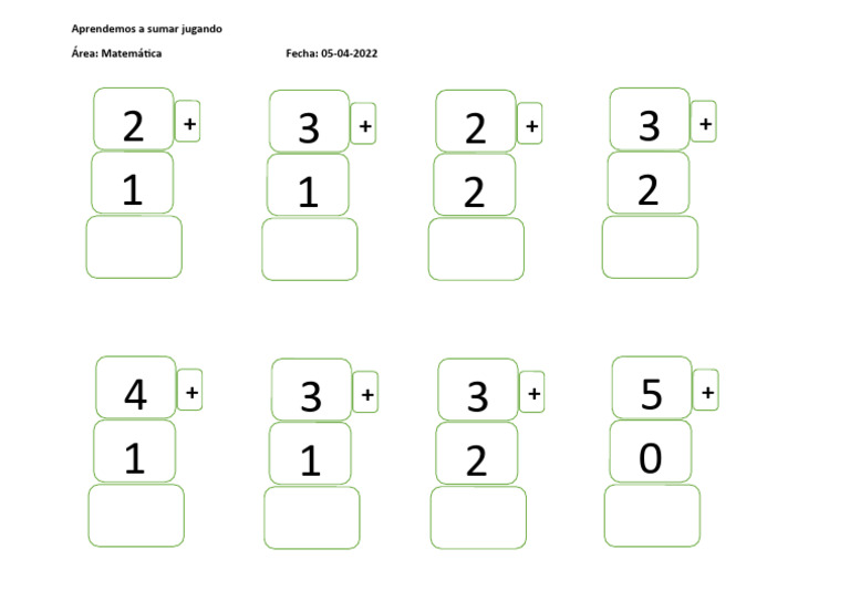 Sumar Jugando en Matemáticas | PDF