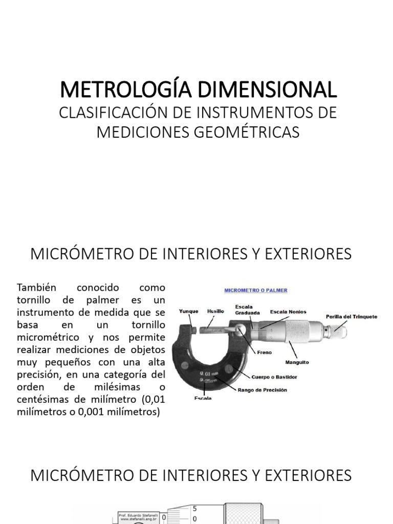 Clase II.2 Clasificación de Instrumentos de mediciones geométricas | PDF