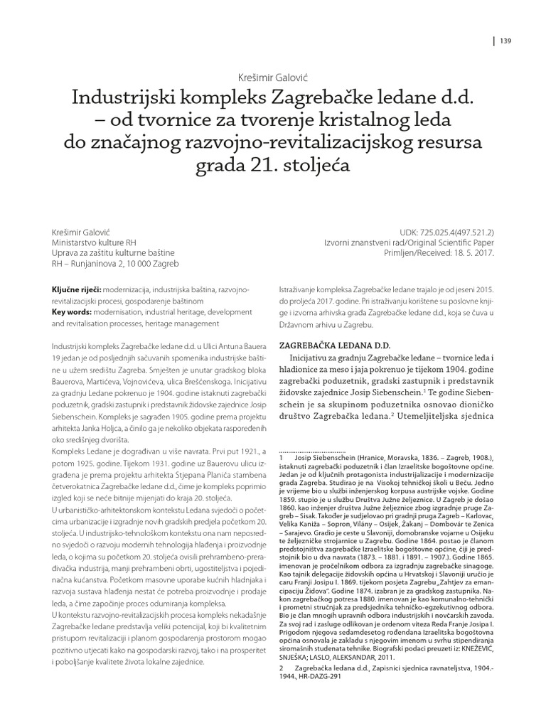 Industrijski Kompleks Zagrebačke Ledane | PDF