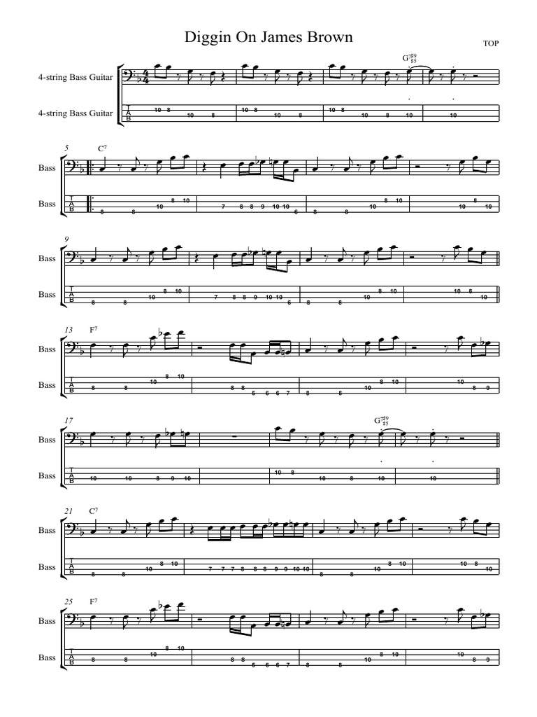 Diggin On James Brown Bass | PDF