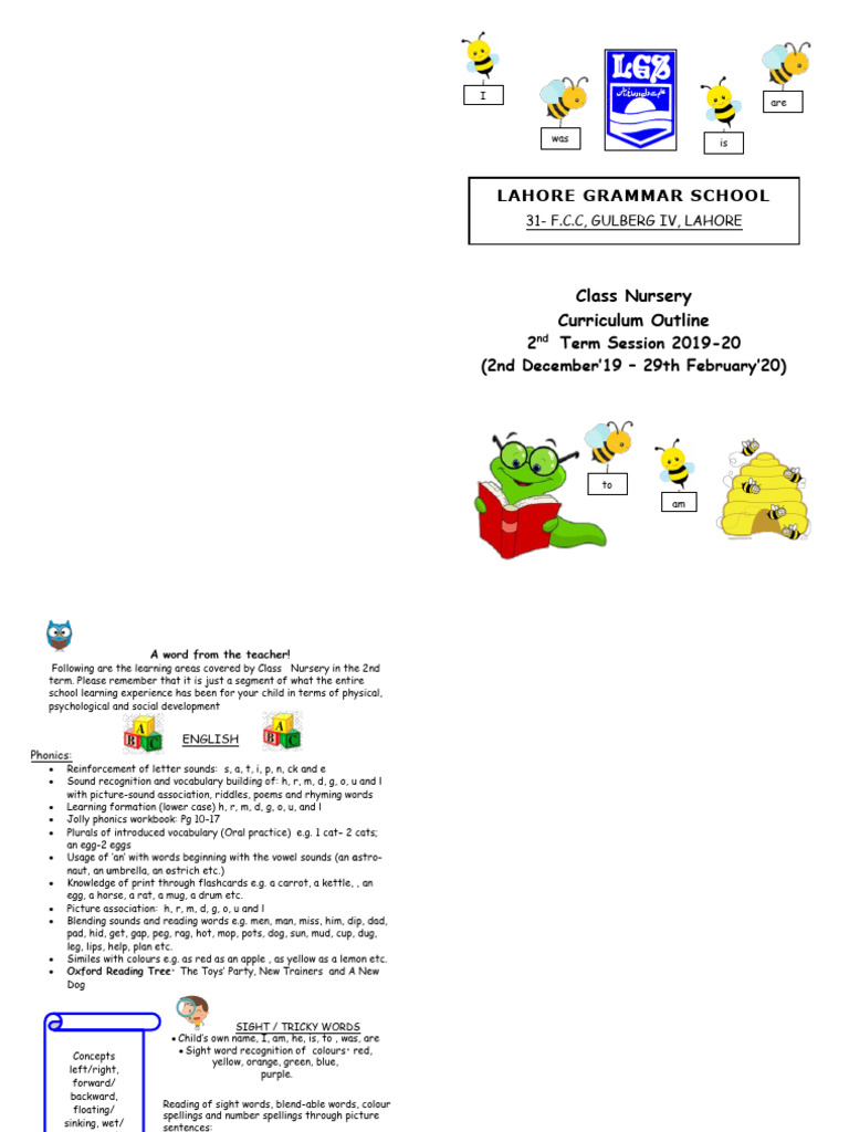 Nursery Curriculum Outline 2019-20 | PDF | Phonics