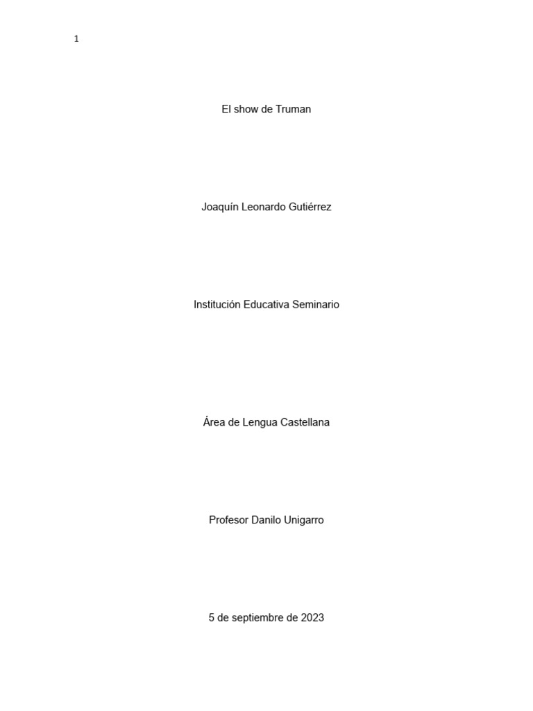 El Show de Truman | PDF
