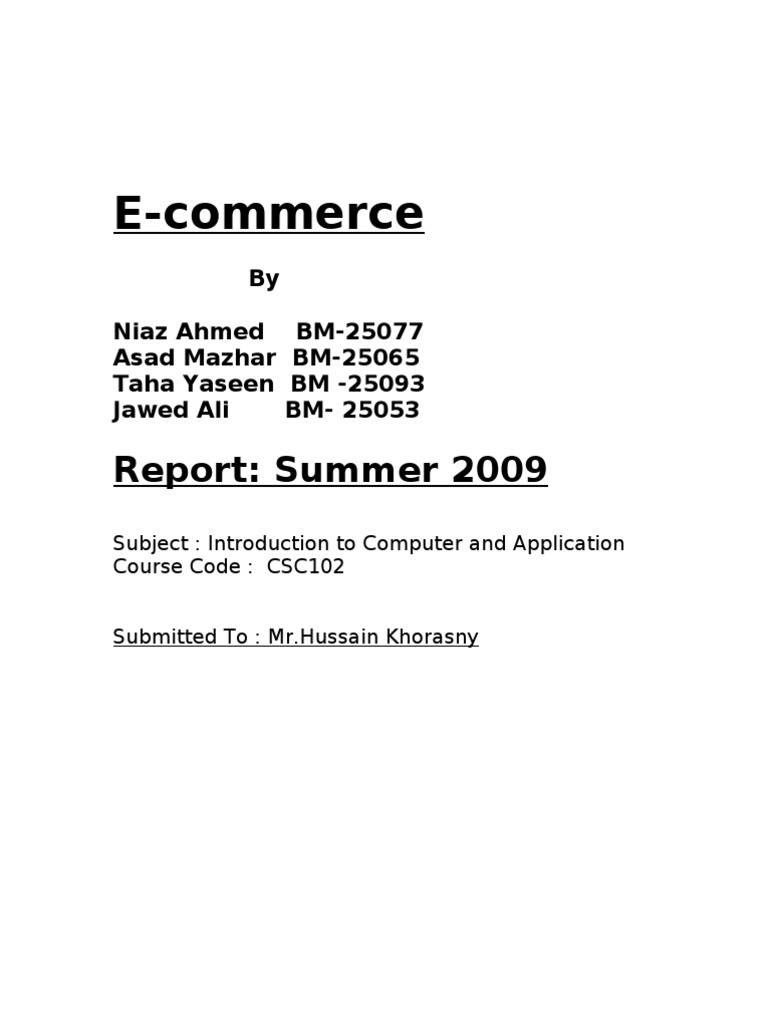 Ecommerce Report | Download Free PDF | E Commerce | Online Shopping
