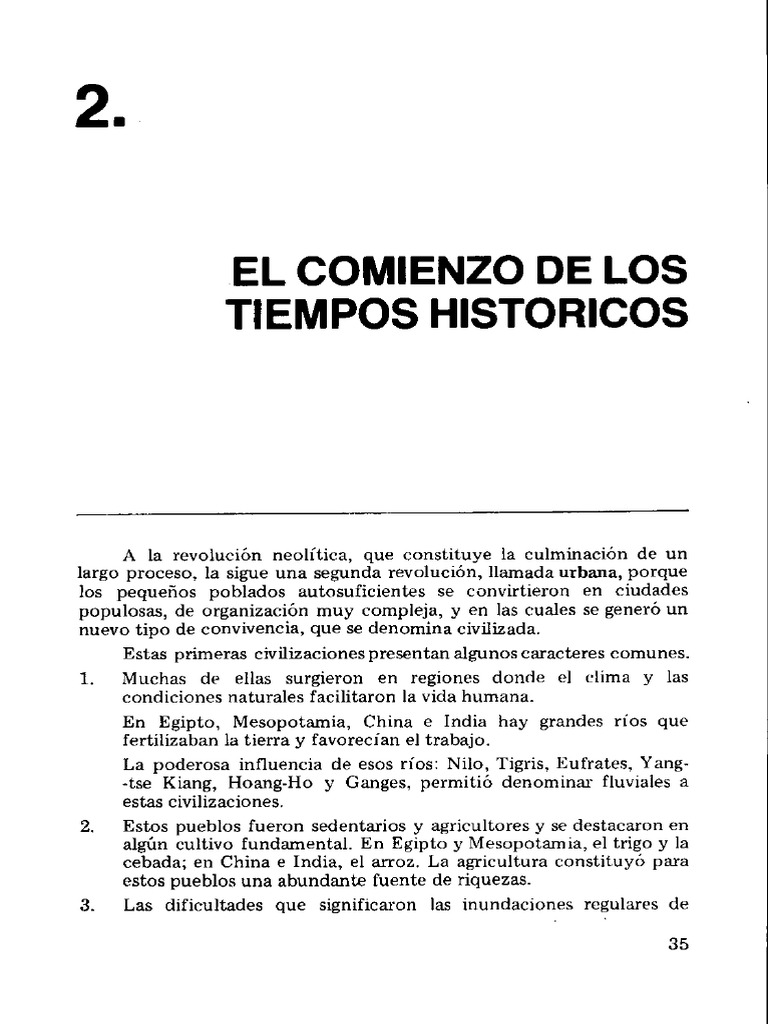 El Comienzo de Los Tiempos Históricos | PDF