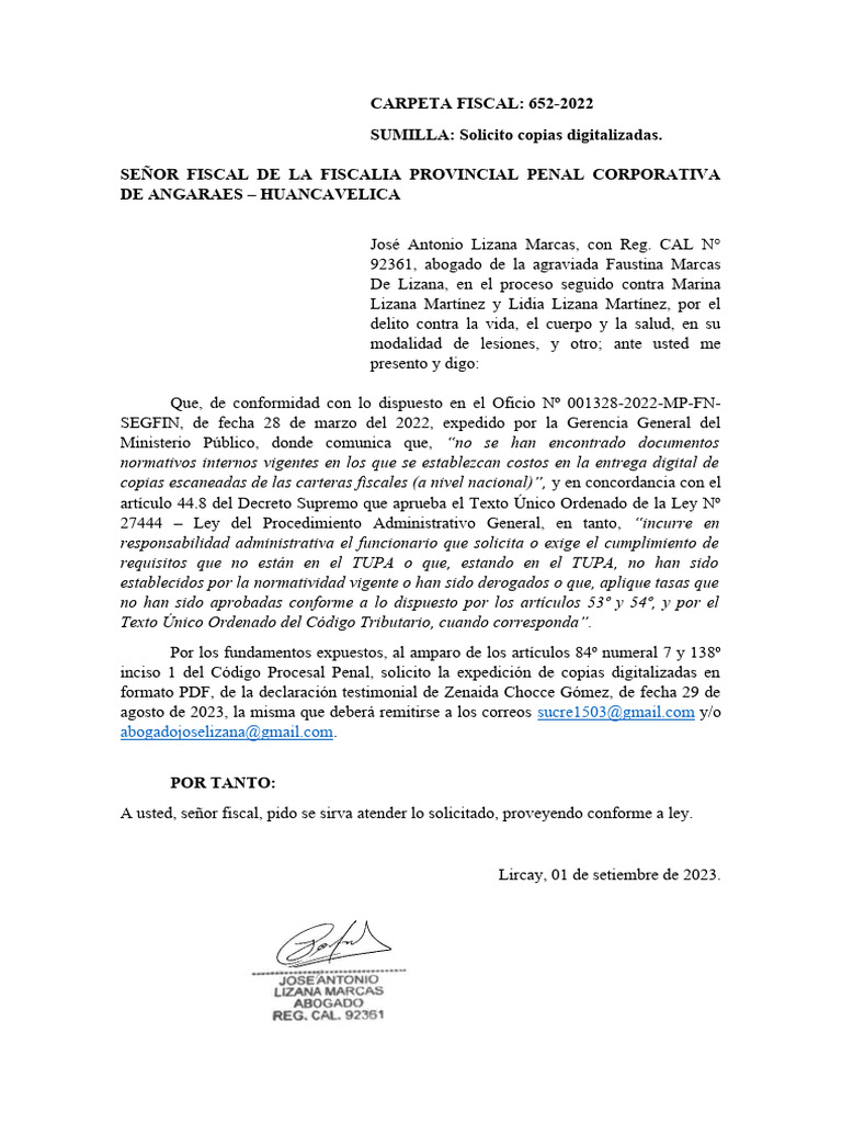 2 Solicito Copias De Declaración De Testigo Pdf