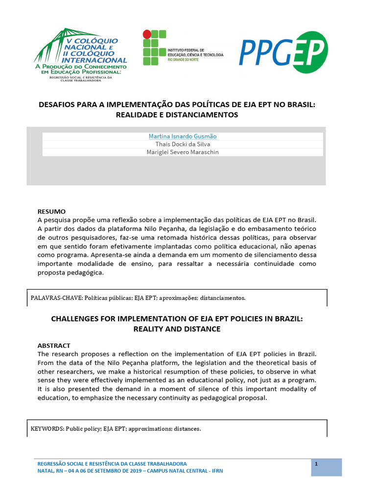 Desafios Formacao Prof EJA EPT | PDF | Desenvolvimento profissional | Sociologia