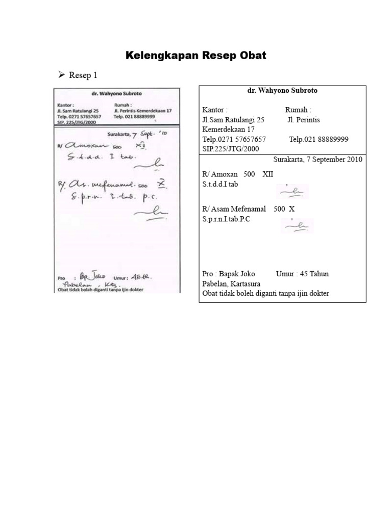 Kelengkapan Resep Obat | PDF