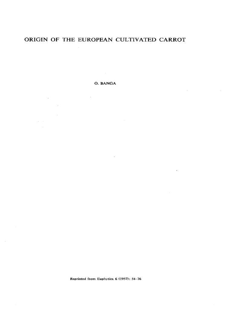 Origin of The European Cultivated Carrot | Download Free PDF | Carrot ...