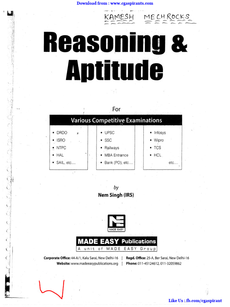 Gate Made Easy Aptitude | PDF