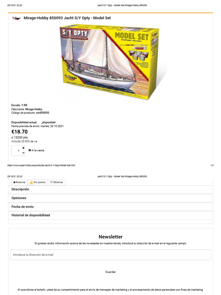 Jacht S - Y Opty - Model Set Mirage-Hobby 850093 | PDF