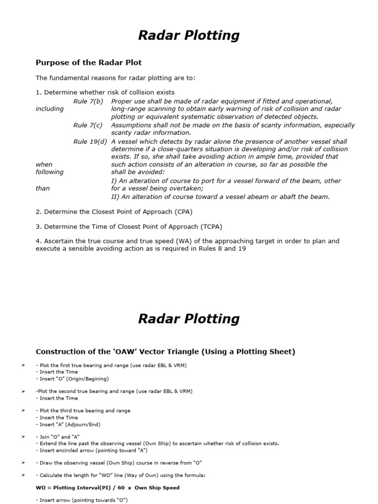 Radar Plotting | PDF