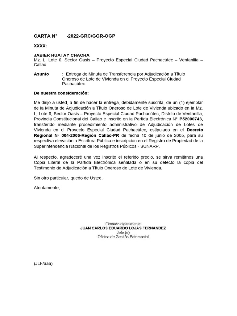 Cartas Oasis | PDF | Derecho Civil (Common Law)