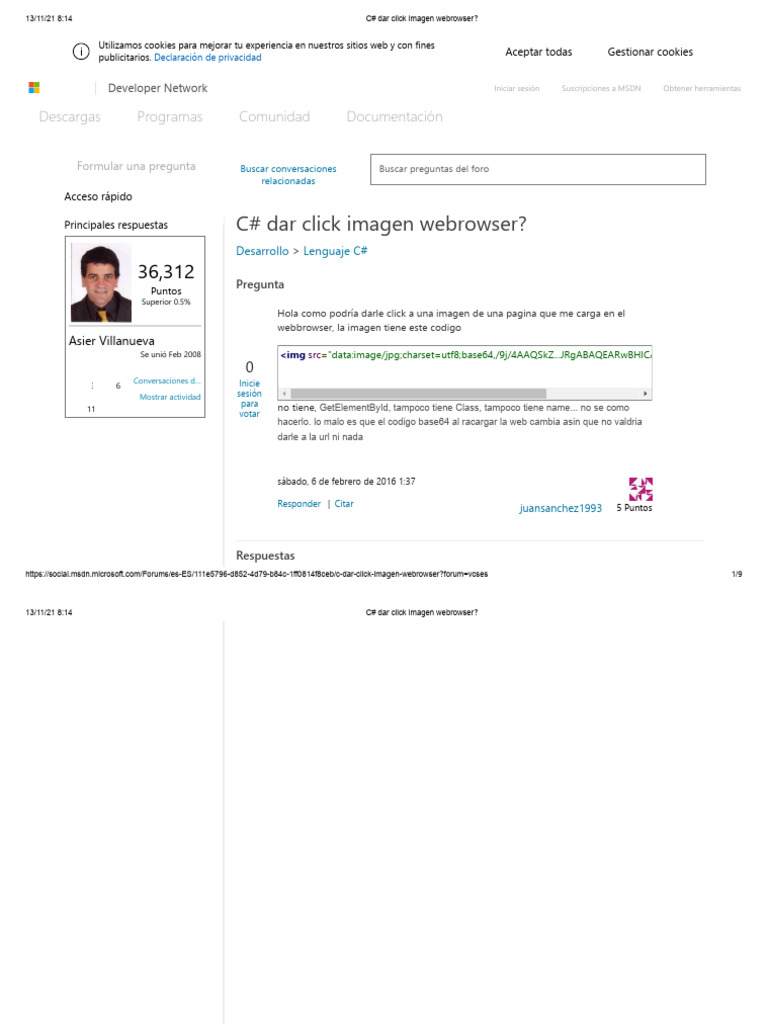 C# Dar Click Imagen Webrowser | PDF