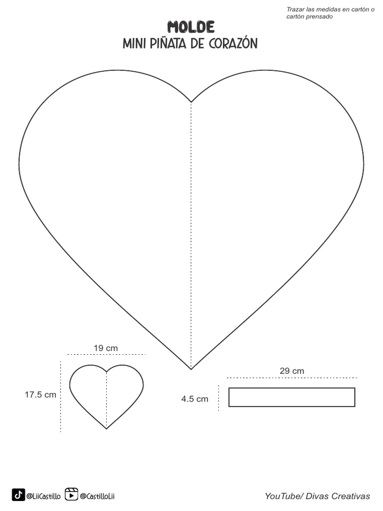 Molde Mini Piñata de Corazón | PDF