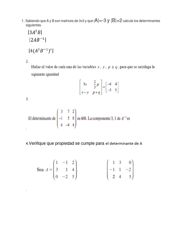 Determinantes 3x3 | PDF