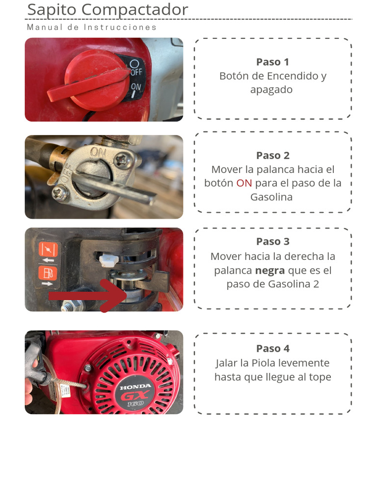 Manual de Uso del Compactador Sapito | PDF