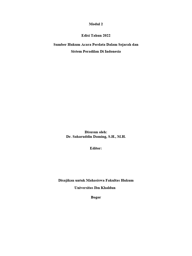 Modul 2 Acara Perdata | PDF