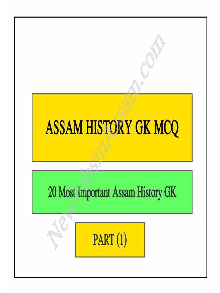 Assam History GK PDF Part 1 | PDF | South Asia | Monarch