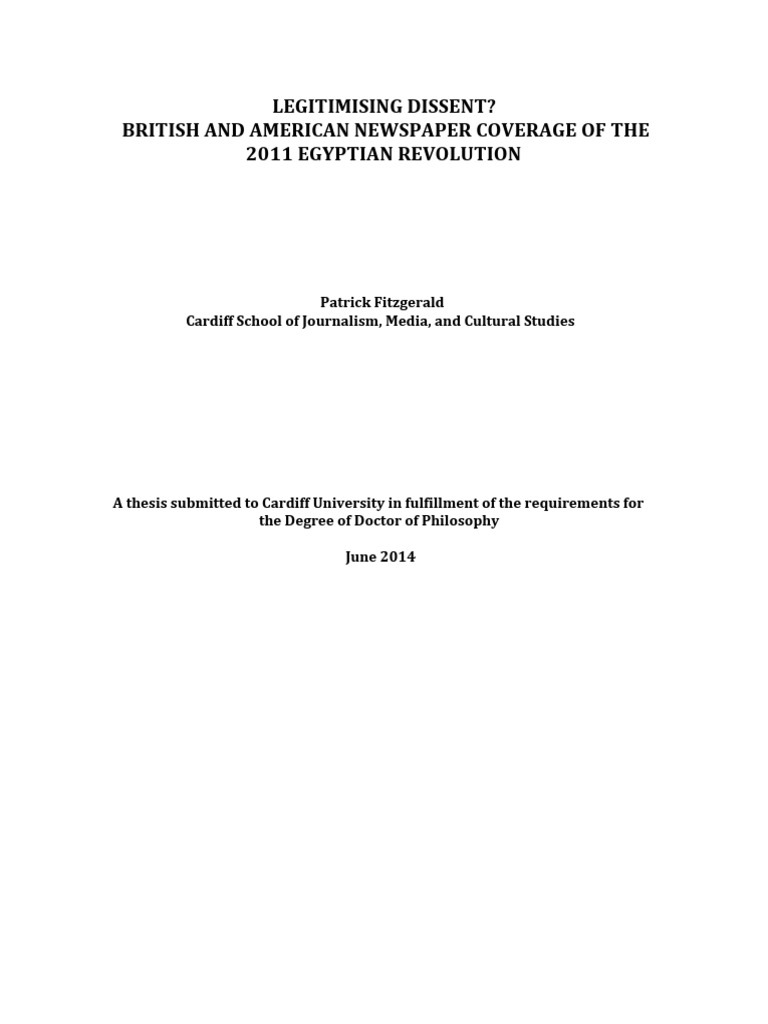 Legitimising Dissent - British and American Newspaper Coverage of The ...