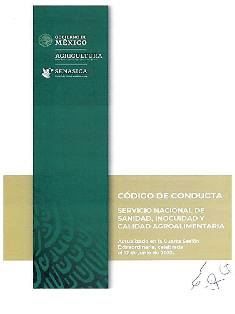C Digo de Conducta SENASICA Junio 2022 | PDF