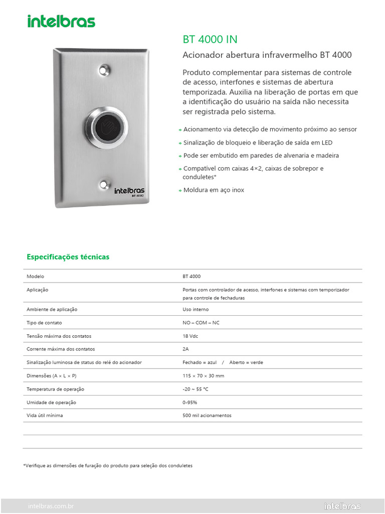 Datasheet BT 4000 | PDF | Engenharia Elétrica | Bens manufaturados
