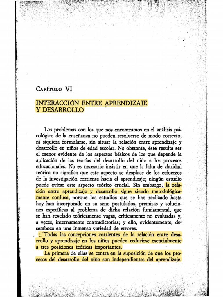 Vigotsky Interaccion Entre Aprendizaje y Desarrollo | PDF | Aprendizaje | Mente