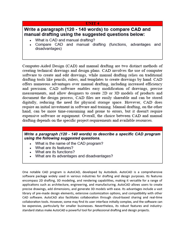 Unit 4 | PDF | Computer Aided Design | Technical Drawing