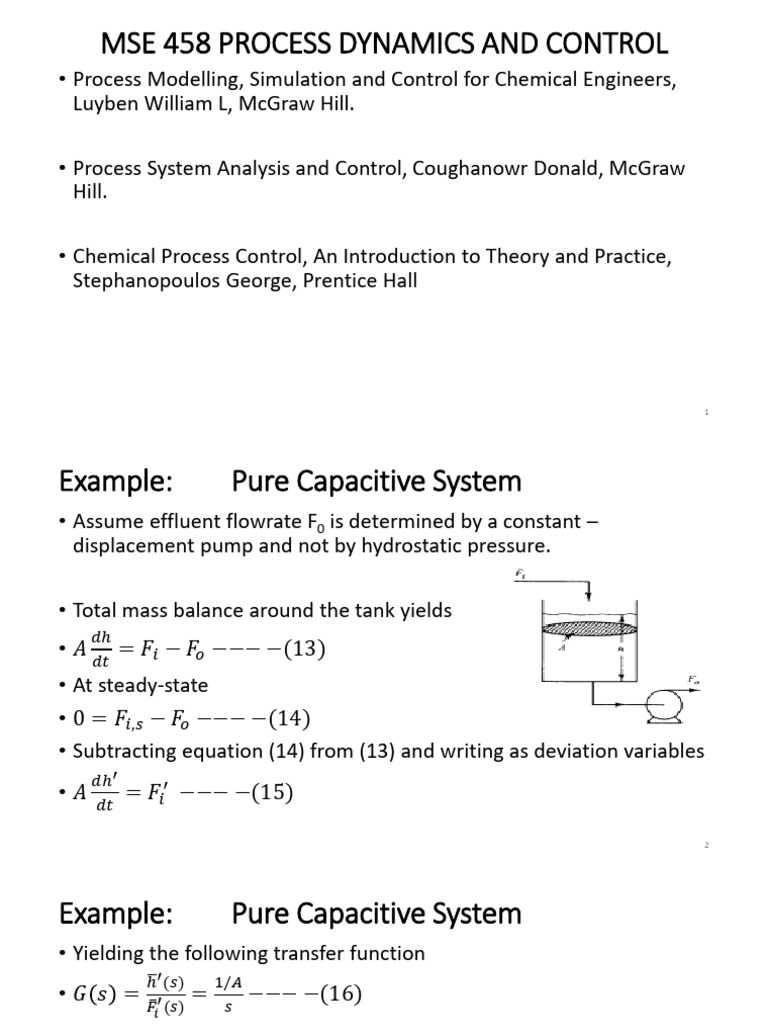 Mse 458 Process Dynamics and Control Students 2 | PDF | Control Theory | Feedback