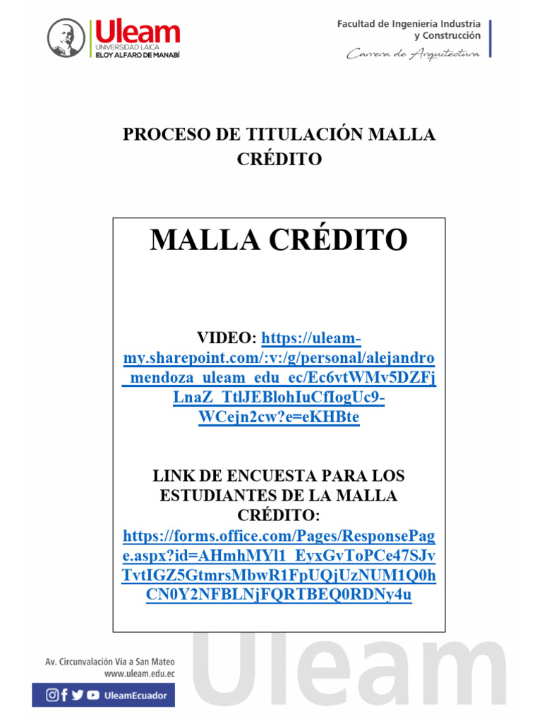 Malla Crédito | PDF