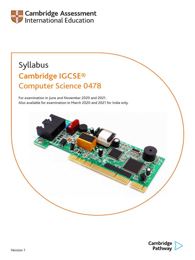 Syllabus: Cambridge IGCSE® Computer Science 0478 | PDF | Career & Growth | Art