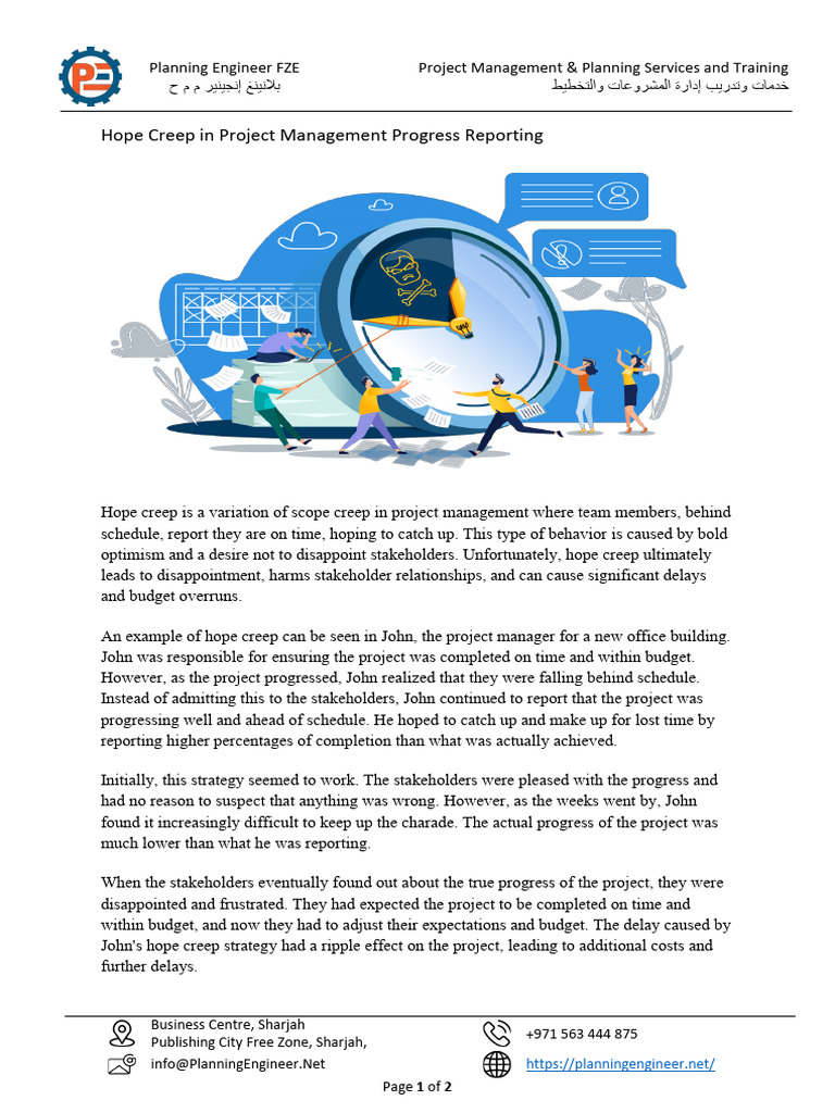 Hope Creep in Project Management Progress | PDF | Project Management ...