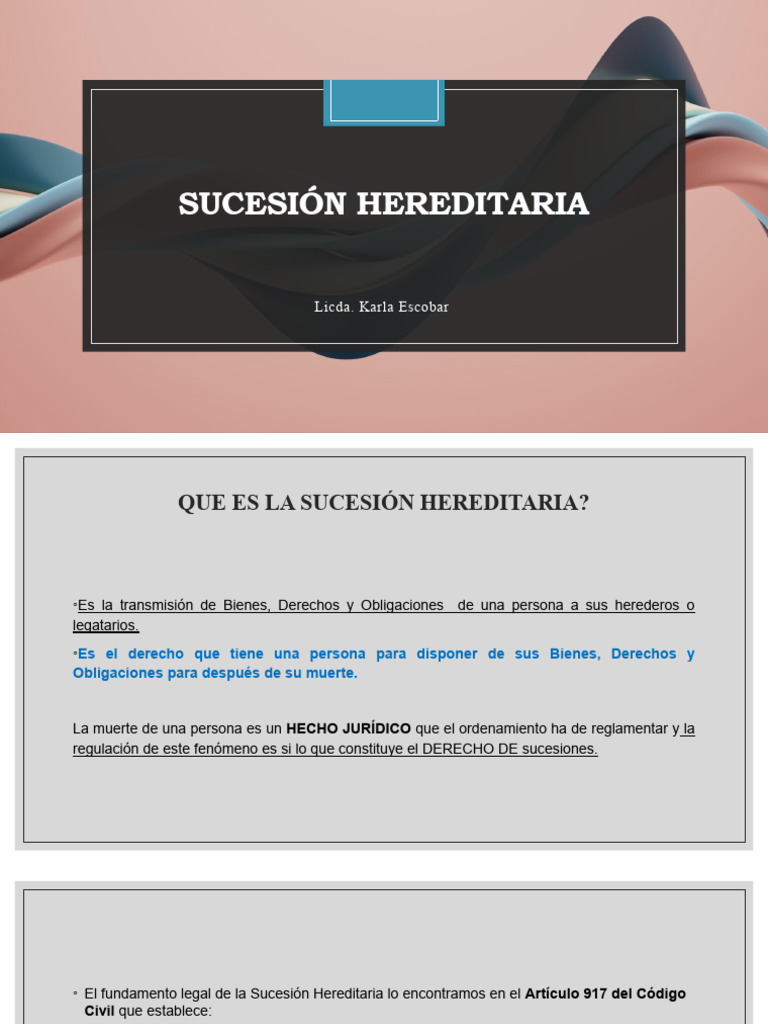 Definición de Sucesión Hereditaria | PDF