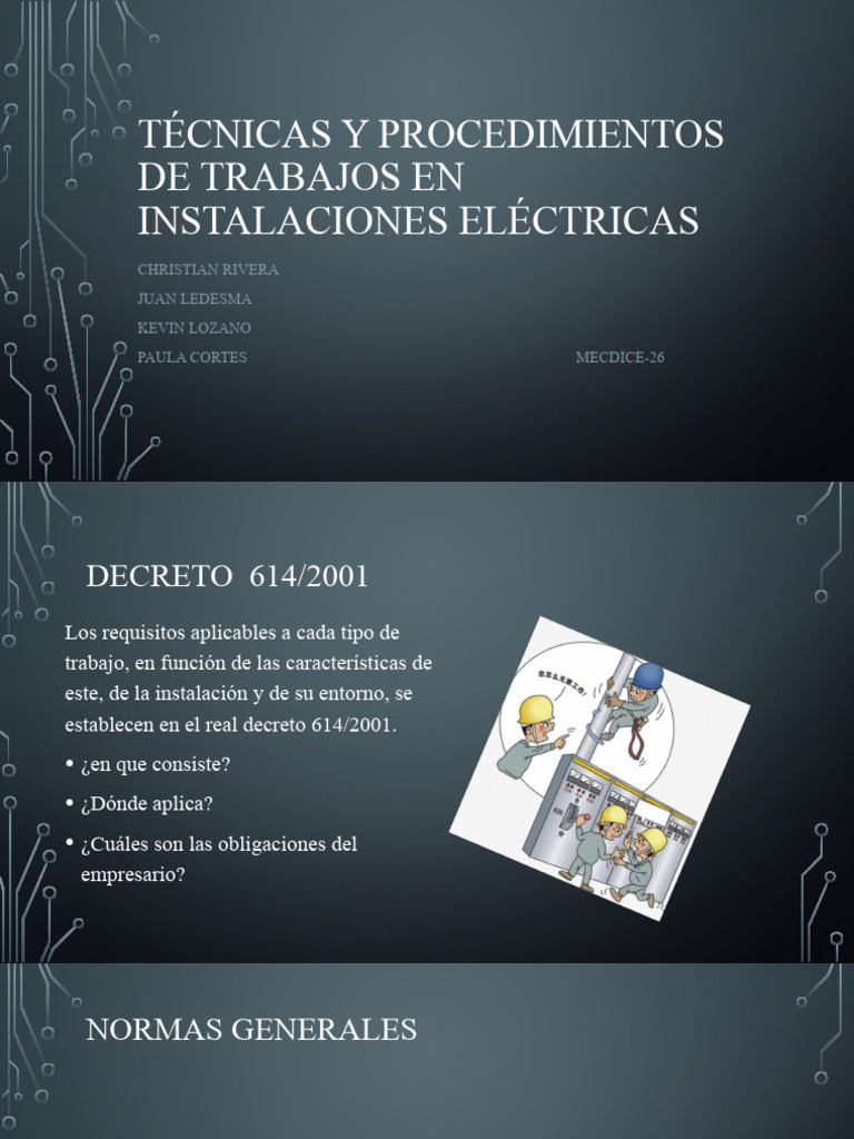 Tecnicas y Procedimientos de Trabajos e Instalaciones Electricas | PDF