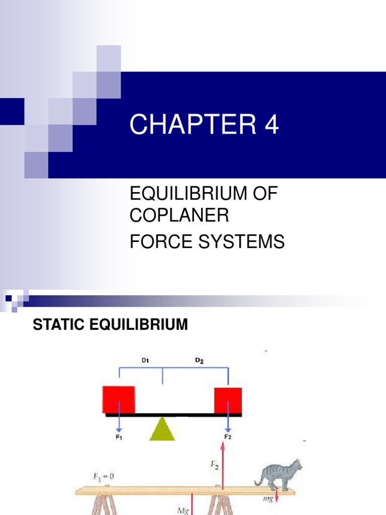 CHAPTER 4 Equilibrium of Coplanar Force Systems | PDF | Force | Space