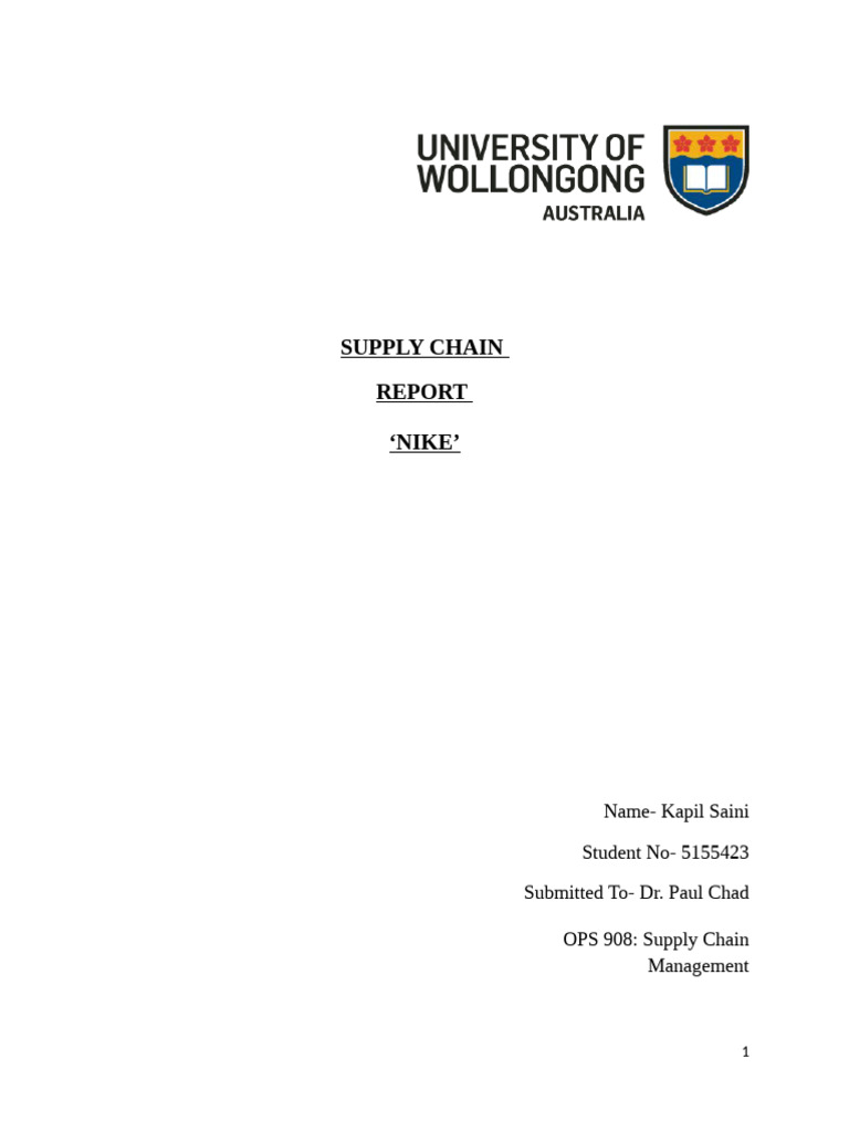 Supply Chain Analysis of Nike | PDF | Business