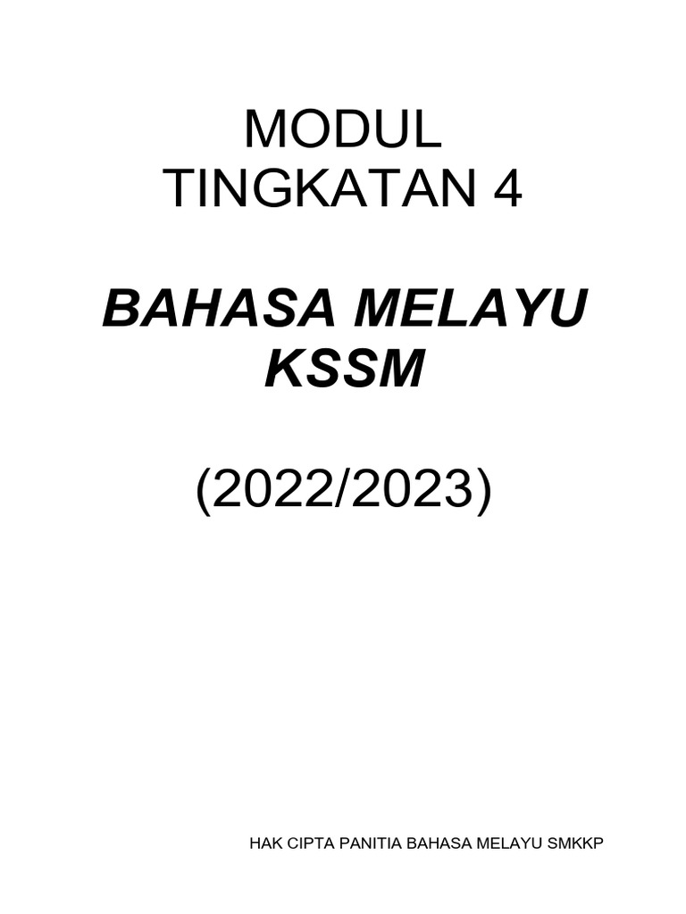 Modul BM Tingkatan 4-Full | PDF