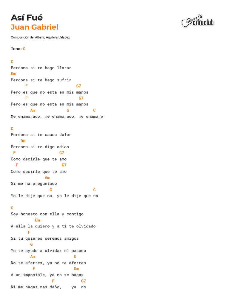 Así Fué Acordes | PDF