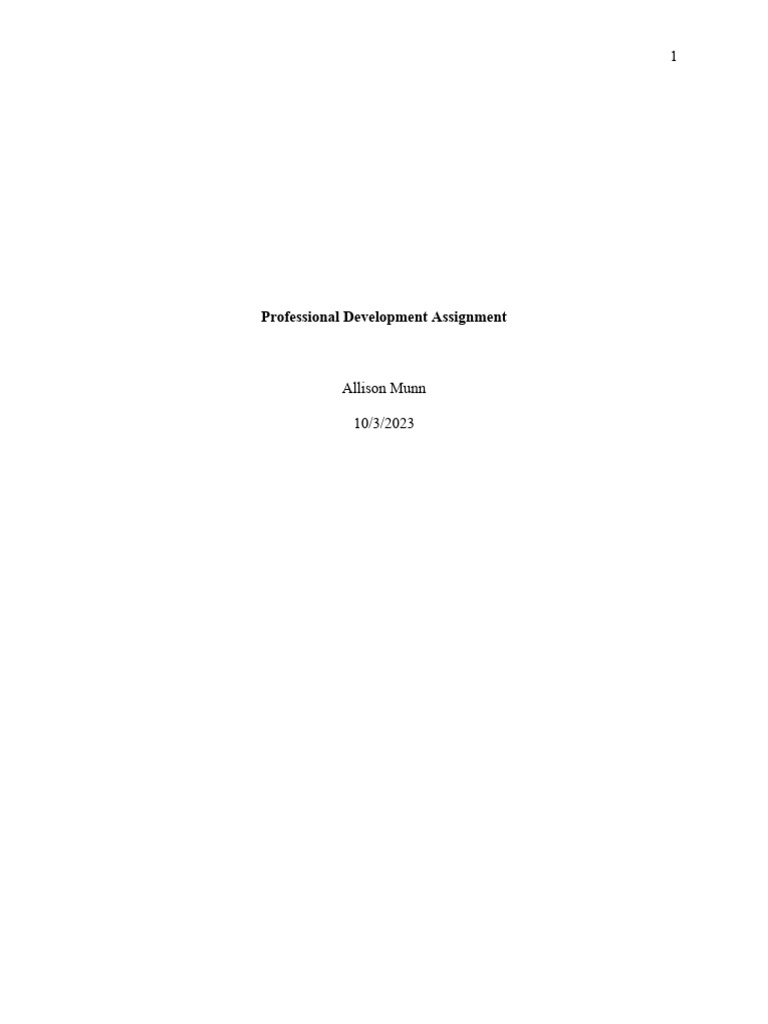 Professional Development Assignment | PDF | Cognition