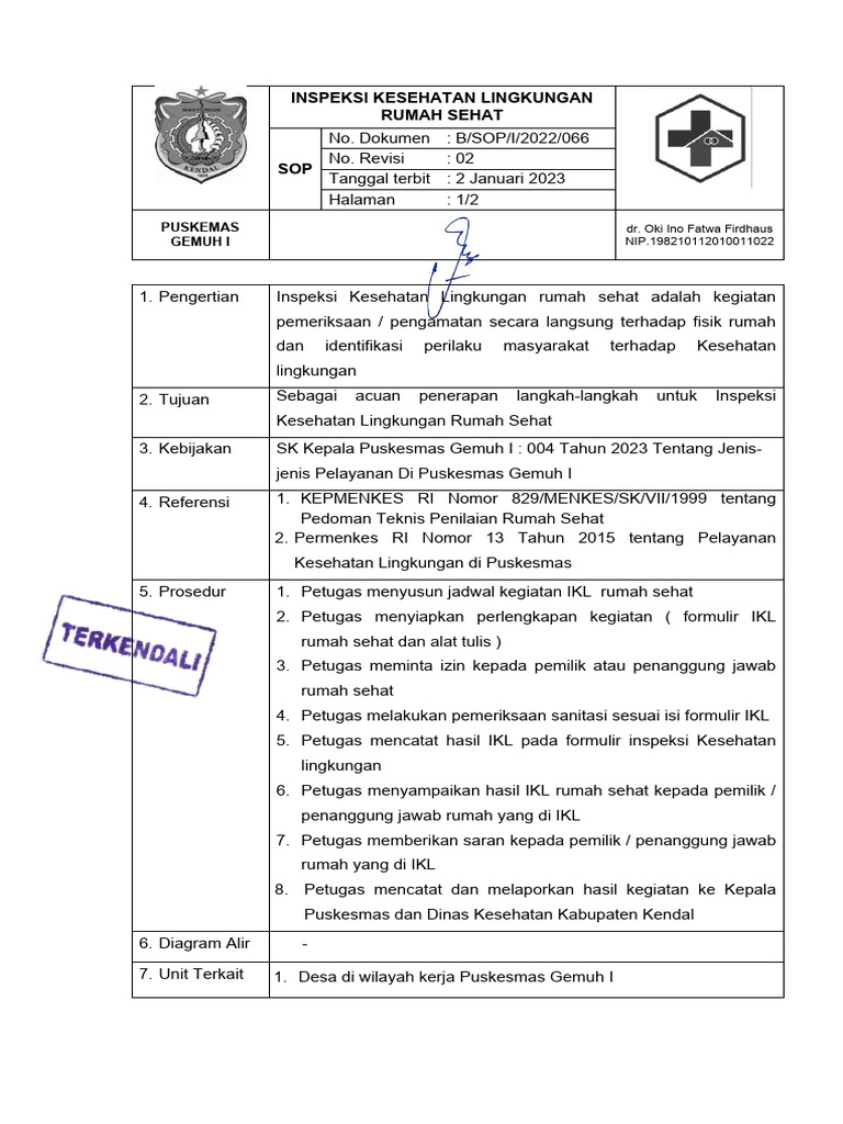 3. SOP IKL RUMAH SEHAT 2023 ( oke ) | PDF